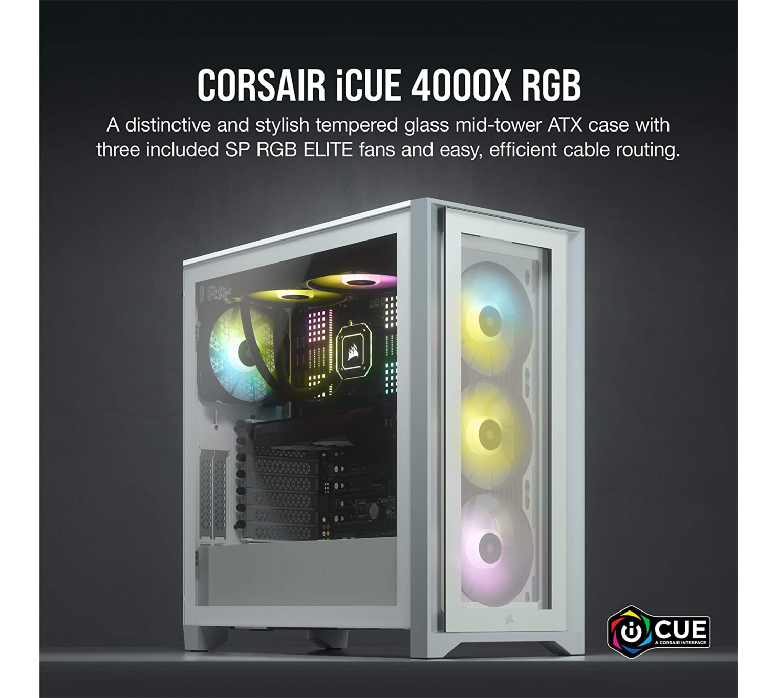 CORSAIR 4000X RGB TG White Casing