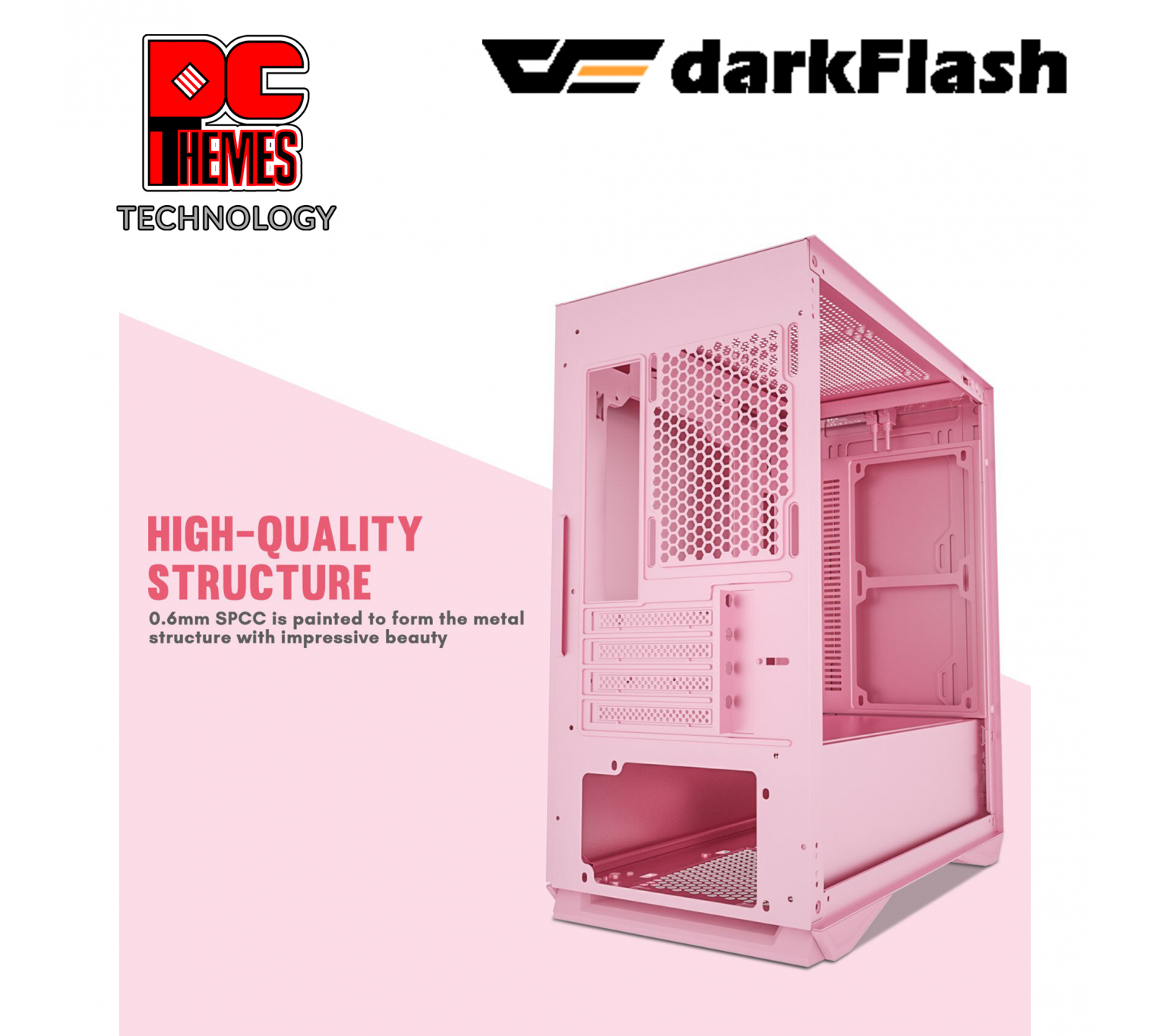 DARKFLASH DLM22 PINK TG Micro ATX / iTX Casing